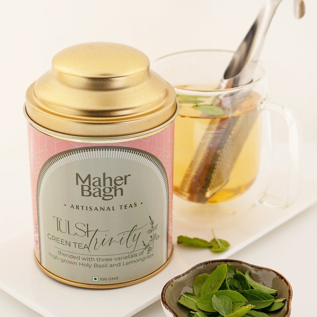 Tulsi Trinity Green Tea – www.maherbagh.com